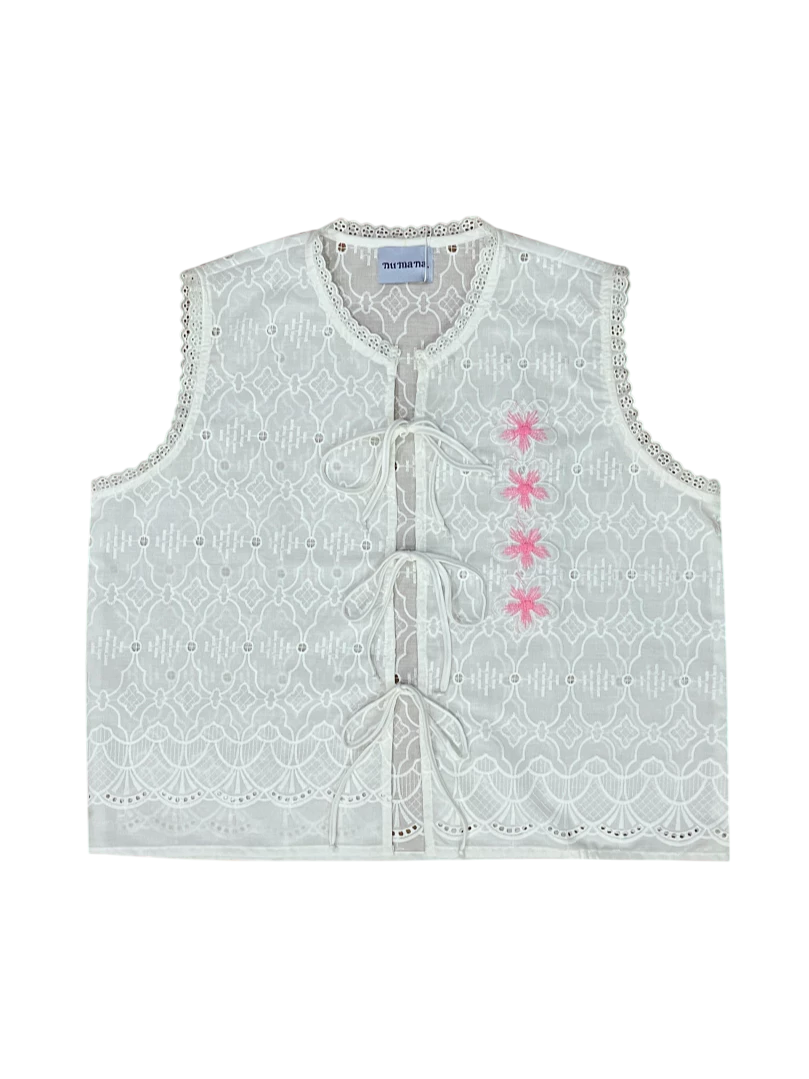 Magnolia Vest In White - Numana